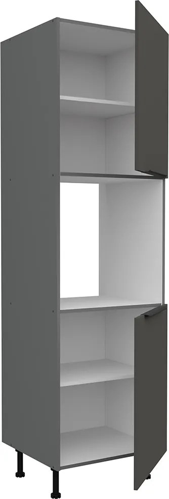 ARIA pi | vysoká skříňka 60 DP-215 2F na vestavnou troubu | 60 cm | ANTI FINGERPRINT povrch | antracit/šedá grafit