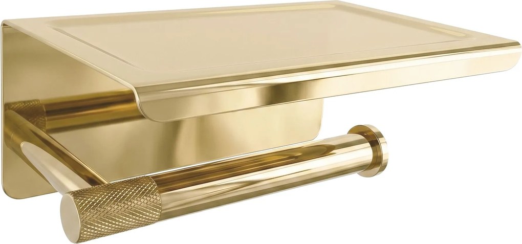 Rea Rea, Držák na toaletní papír s poličkou 6613 Modern Gold, REA-89053