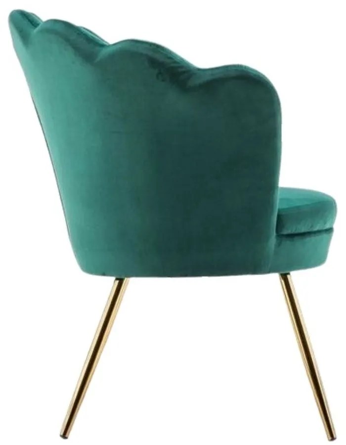 LuxuryForm DESIGN Křeslo FREY VELUR se zlatými nohami - zelené