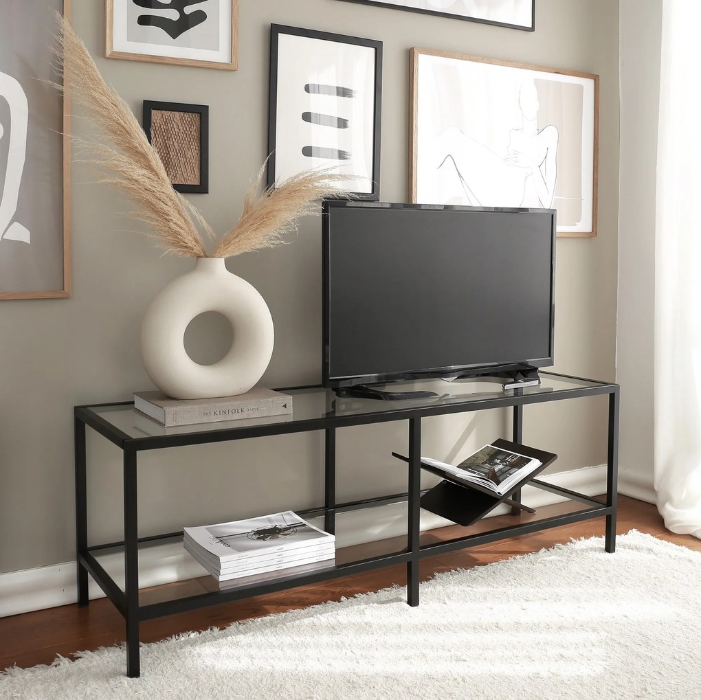 KALUNE DESIGN Kovový TV stolek GLAMP černý 552NOS2219