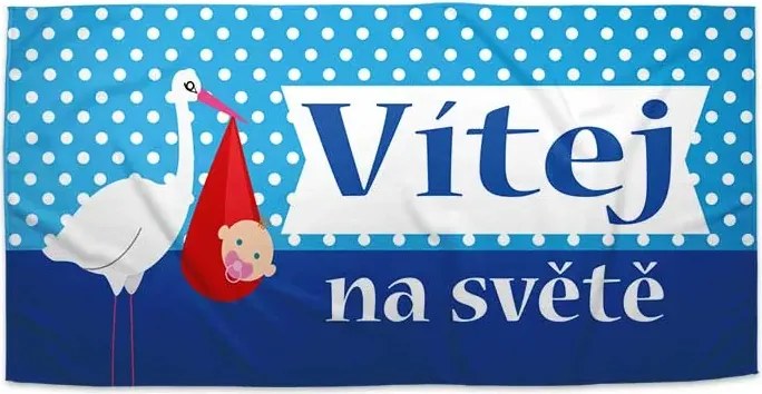Sablio Ručník Vítej na světě - 70x140 cm