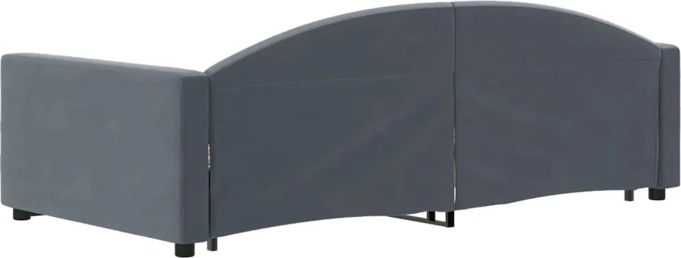 Válenda s přistýlkou a zásuvkami tmavě šedá 100 x 200 cm samet 3197357