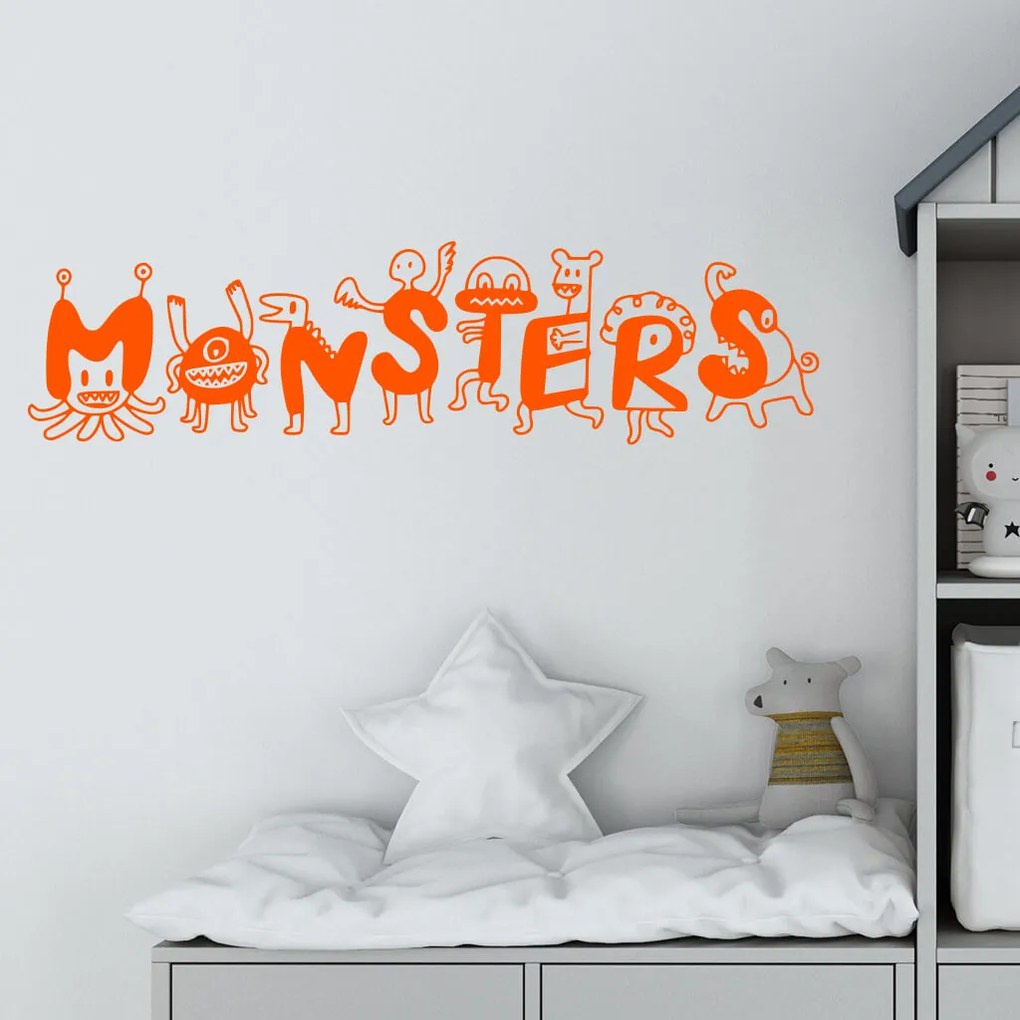 Živá Zeď Samolepka na zeď Monsters Barva: černá