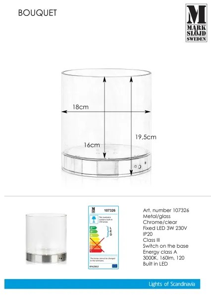 Markslöjd 107326 - LED Stolní lampička BOUQUET LED/3W/230V