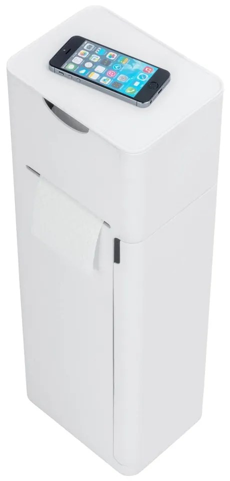 Bílý plastový stojan na toaletní papír se štětkou Imon – Wenko