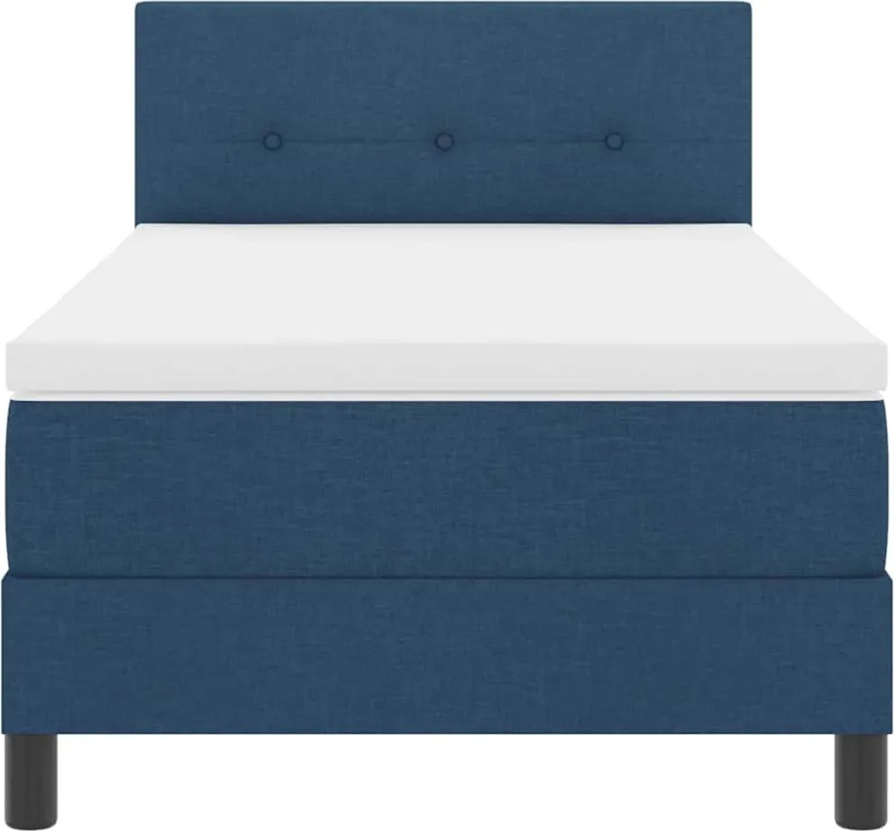 Postel s boxspringem s čelo Modrá 90 x 190 cm textil 3338656