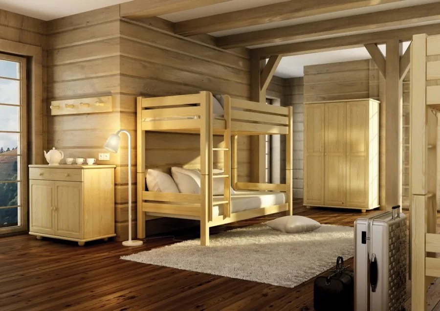 Casarredo - Komfort nábytek Dětská postel KL-134 s přistýlkou, masiv | barva: moření ořech