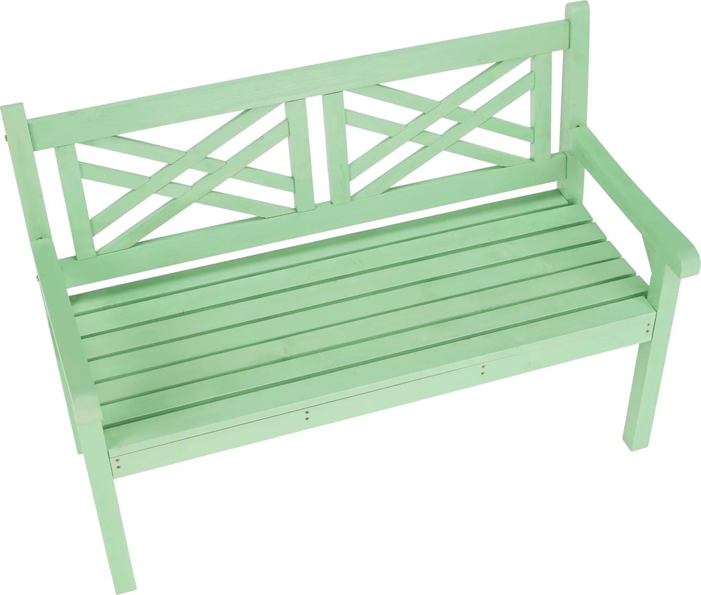 Dřevěná zahradní lavička, neo mint, 124 cm, FABLA
