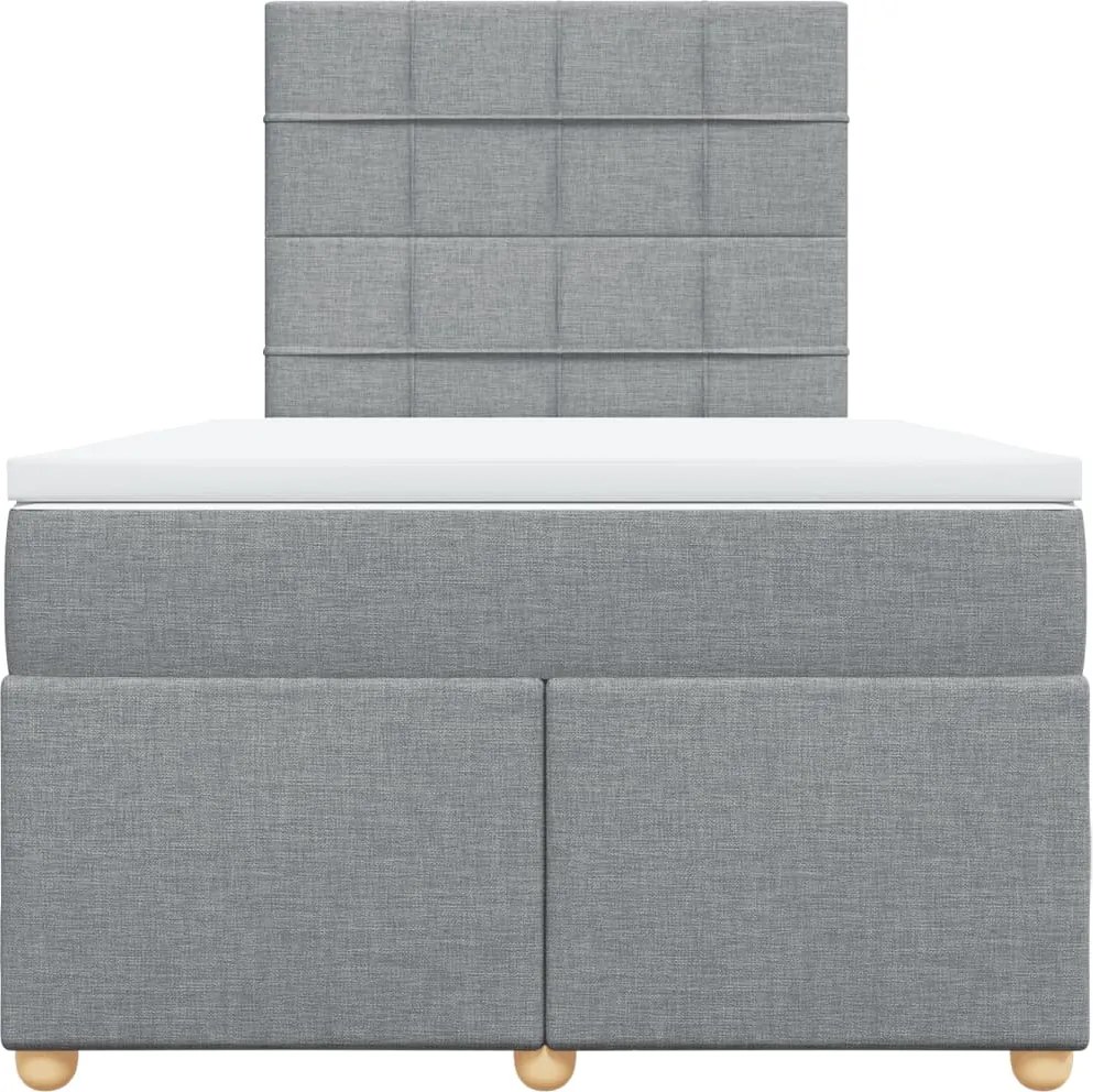 Box spring postel s matrací světle šedá 120 x 200 cm textil 3293547