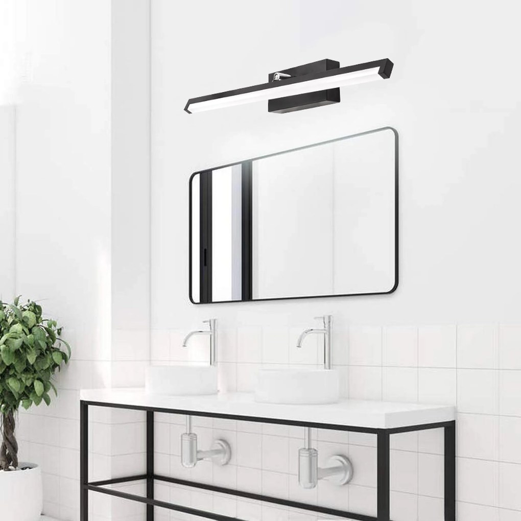 Toolight, LED koupelnové svítidlo nad zrcadlo 12W 50CM APP373-1W, černá, OSW-05003
