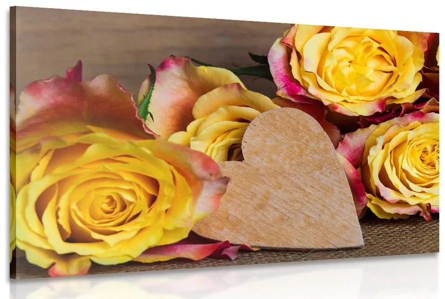 Obraz valentýnské žluté růže Varianta: 120x80