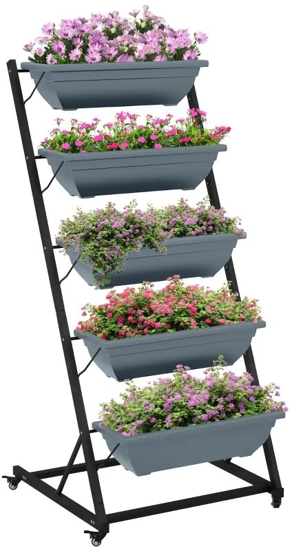 PEPU Stohovatelná police  květinové schody 6 kusů  odolná vůči povětrnostním vlivům