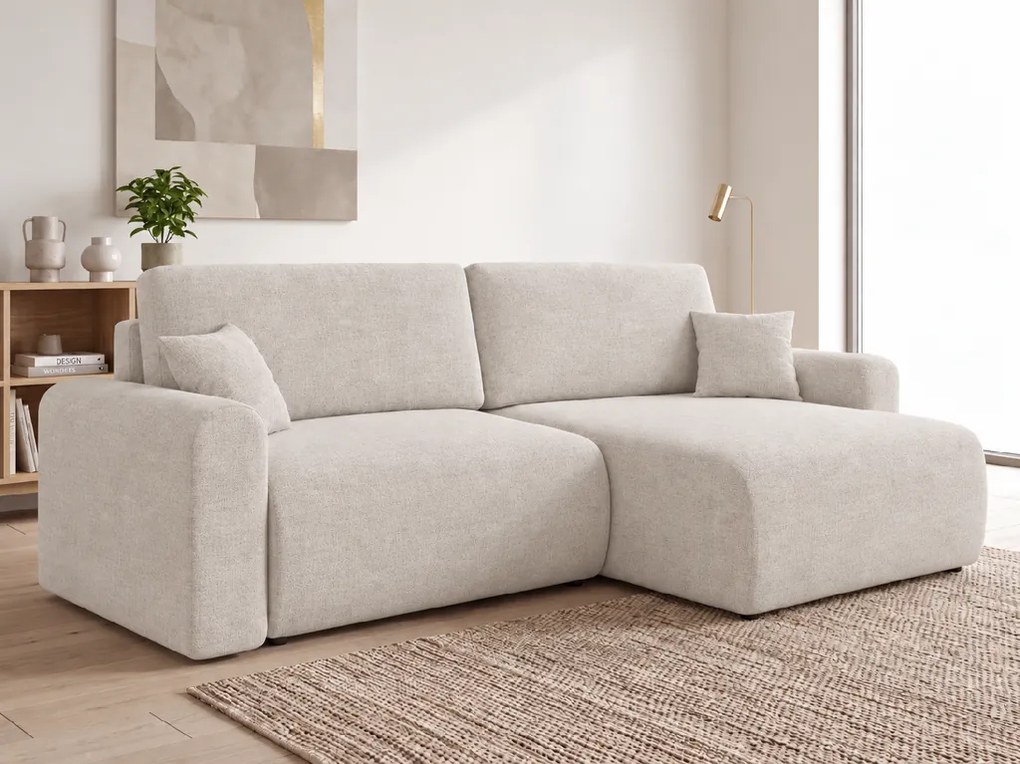 Rozkládací oboustranná sedací souprava do L NORDEN PAROS 250x140 cm, krémová