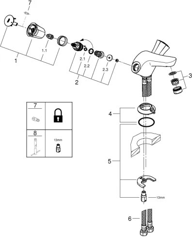 GROHE 21100001 - Umyvadlová baterie COSTA L DN 15 lesklý chrom