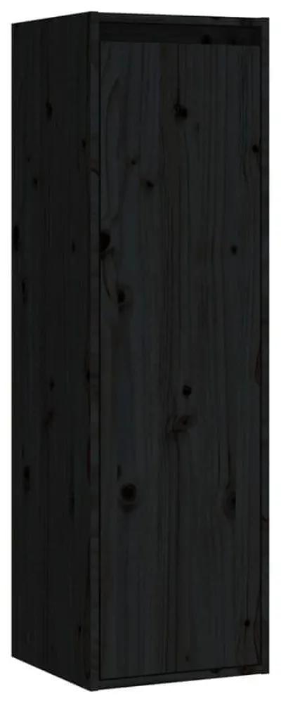 Petromila Nástěnné skříňky 2 ks černé 30 x 30 x 100 cm masivní borovice