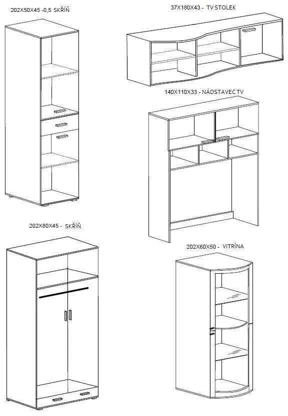 Velká obývací stěna Grande