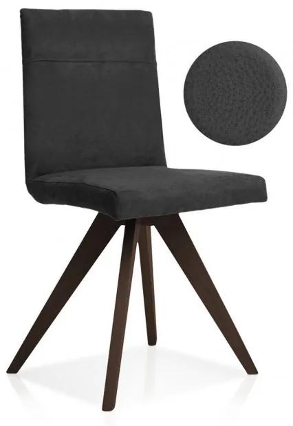 Tmavě-šedá polstrovaná židle masiv tmavý buk Ennio