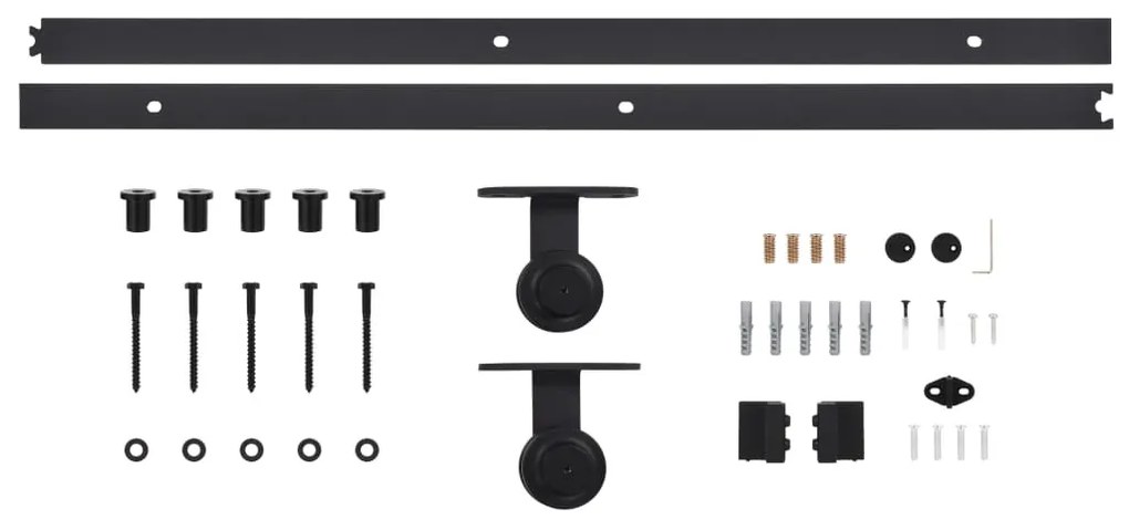 Posuvné dveře se setem kování 80 x 210 cm masivní borové dřevo - Default Title