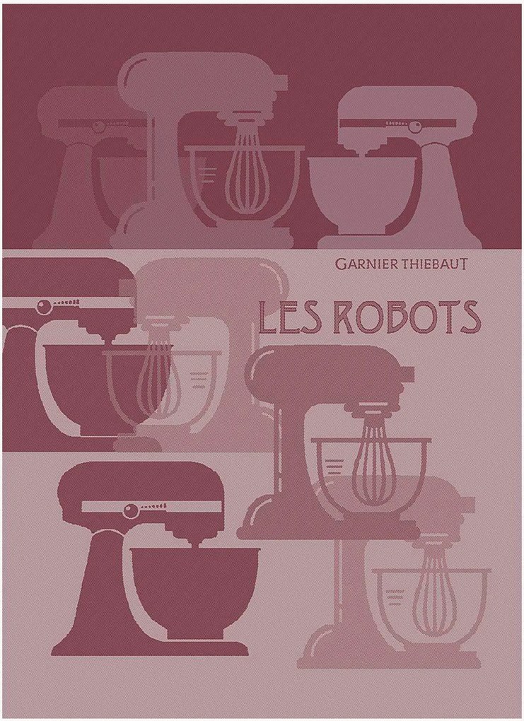 Sada žakárových utěrek Les Robots Framboise, 4 díly