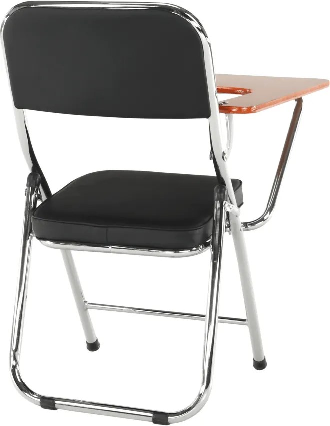 Židle s deskou na psaní, černá/přírodní, TEKER