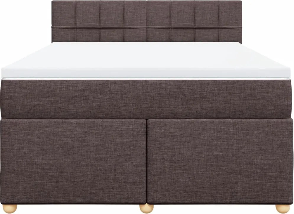 Box spring postel s matrací tmavě hnědá 140x200 cm textil 3289006