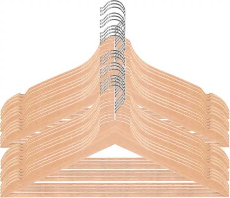 Dřevěná ramínka na šaty 42,5 cm, přírodní, sada 20ks SPRINGOS HG0057