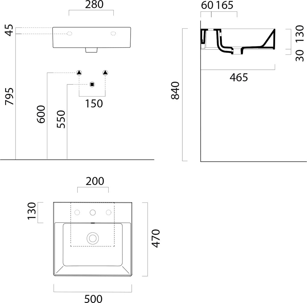 GSI Sapho, KUBE X keramické umyvadlo 50x47 cm, bílá ExtraGlaze