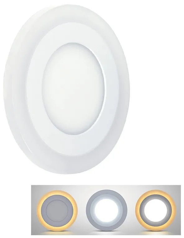 Solight Solight LED podsvietený panel, podhľadový, 18W + 6W, 1530lm, 4000K, guľatý