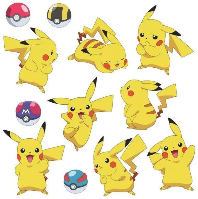 Samolepka na zeď s motivem PIKACHU