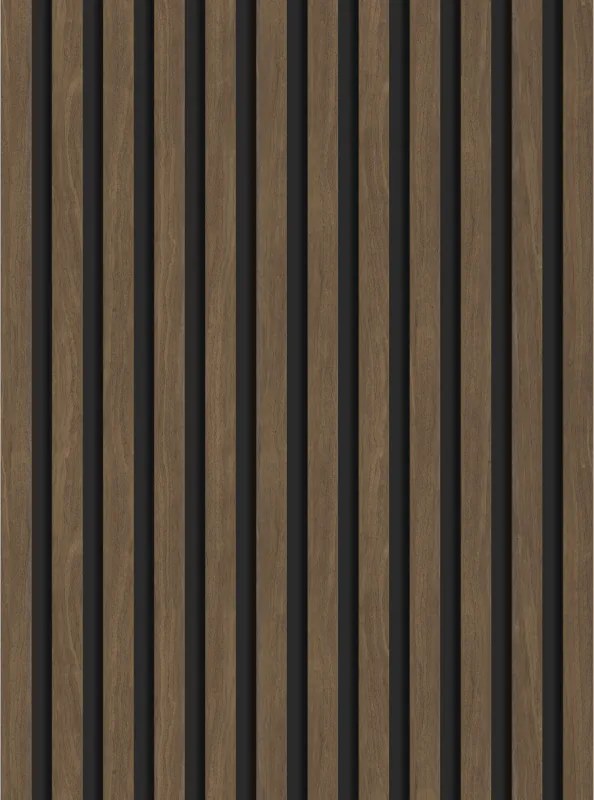 Mexen Lam-B, akustické stěnové lamely 275 × 30 cm, HDF deska 4 mm, technická dýha, ořech kakaový, S100-275307-3015-018