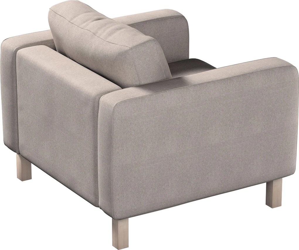 Potah na křeslo IKEA Karlstad, krátký barva béžová látka pletený vzor