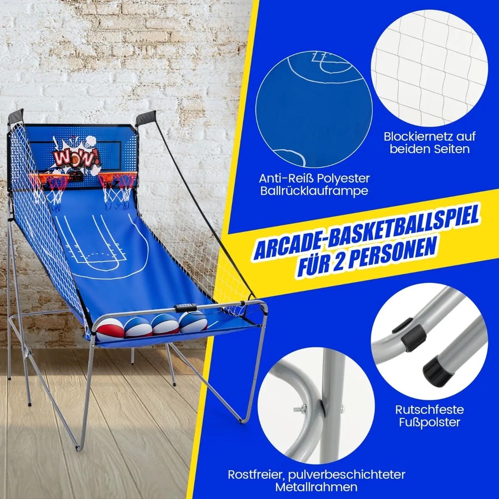 Costway 8 v 1 basketbalový stroj s 4 míči a vzduchovou pumpou a 8 herní režimy