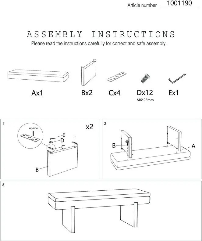 Krémová polstrovaná lavice Jappo – White Label