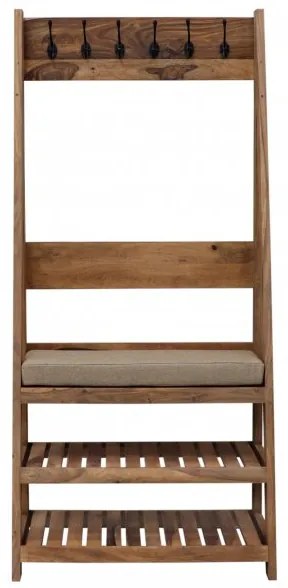 Indický nábytek - Věšák s 6 háčky Rami 80x175x40 z indického masivu palisandr Světle medová