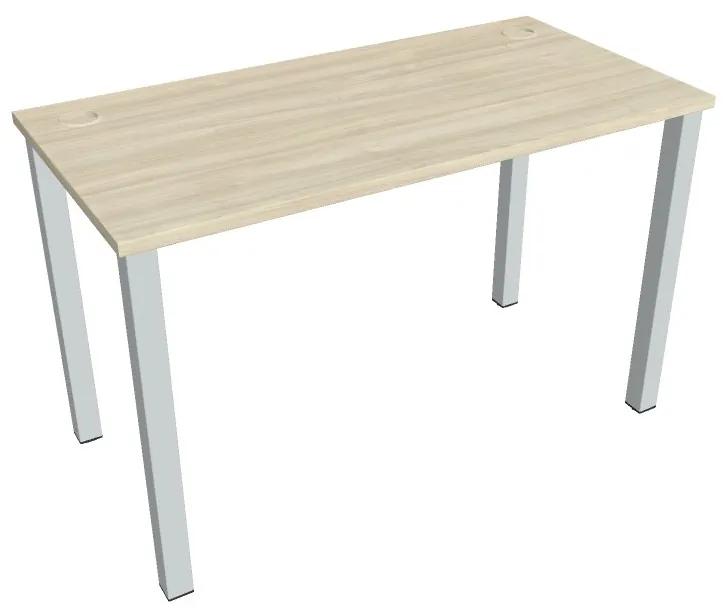 Stůl pracovní rovný 120 cm hl. 60 cm - Hobis Uni UE 1200 Dekor stolové desky: akát, Barva nohou: Stříbrná