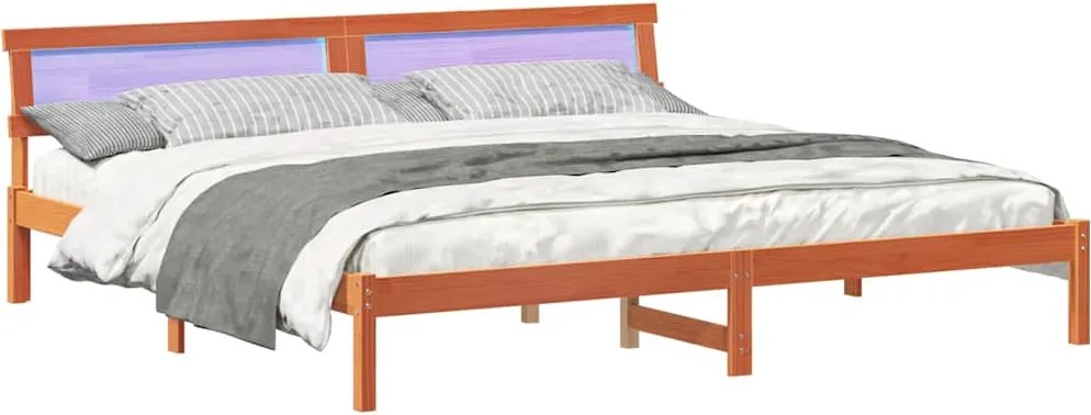 Rám postele Voskově hnědá 200 x 200 cm Masivní borové dřevo 3385747