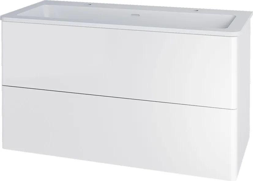 Mereo Mereo, Siena, koupelnová skříňka s umyvadlem z litého mramoru 101 cm, bílá, antracit, černá, CN412M2