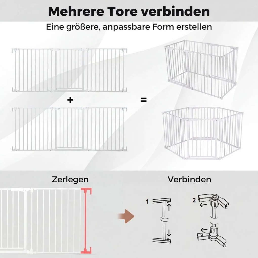 Costway 3 TLG. Baby gate with double locking a two-sided swivel mechanism safety