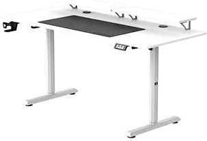 ULTRADESK HIGHLANDER XXL Bílý pracovní stůl s elektrickým nastavením