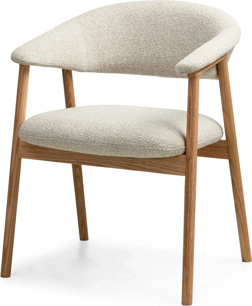Designová jídelní židle Capri z masivu béžová/dub