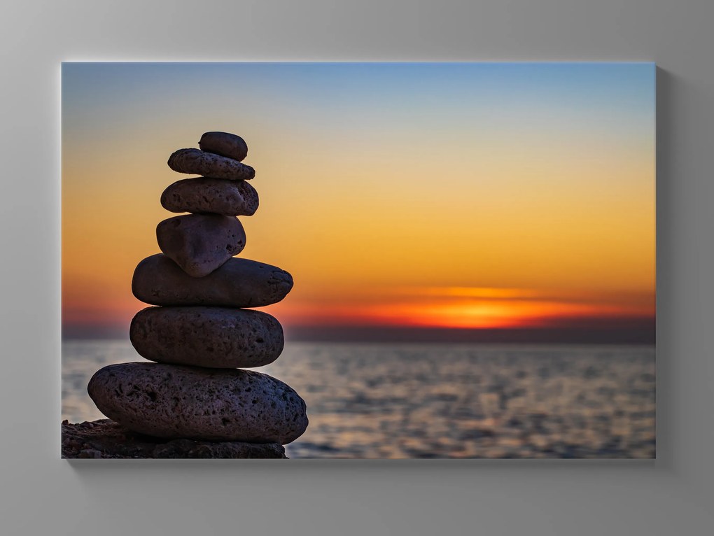 Liox Obraz zen kameny na pláži Rozměr: 60 x 40 cm