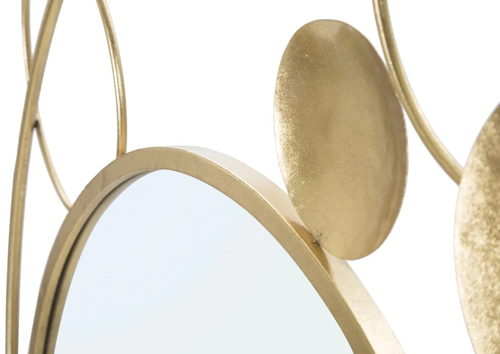 Zlaté nástěnné zrcadlo Mauro Ferretti Orbitus, 90x3x83 cm