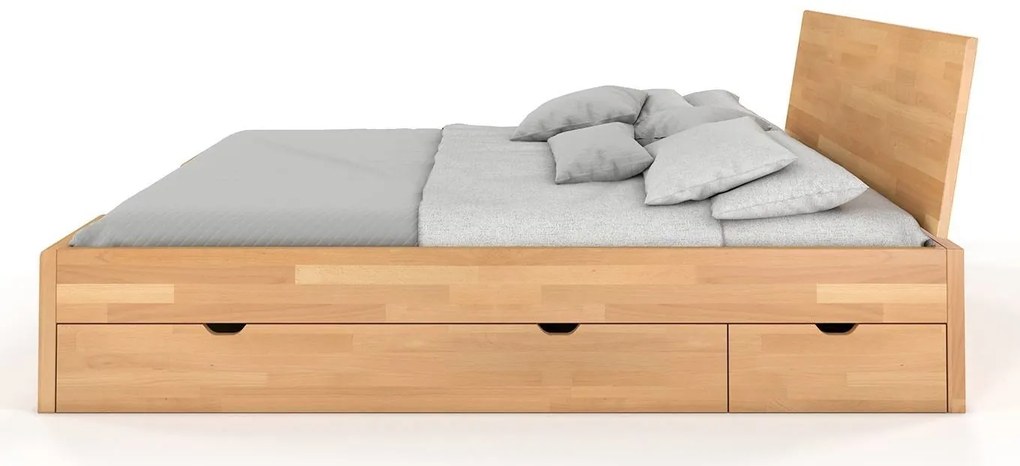 Buková postel s úložným prostorem - Hessler Drawers Odstín moření: Palisander, Rozměr: 180x200