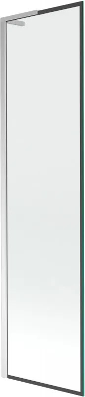 Mexen Next L, 1-křídlová vanová zástěna 50 x 150 cm, 6mm čiré sklo-černý vzor, chromový profil, 895-050-000-03-70-01