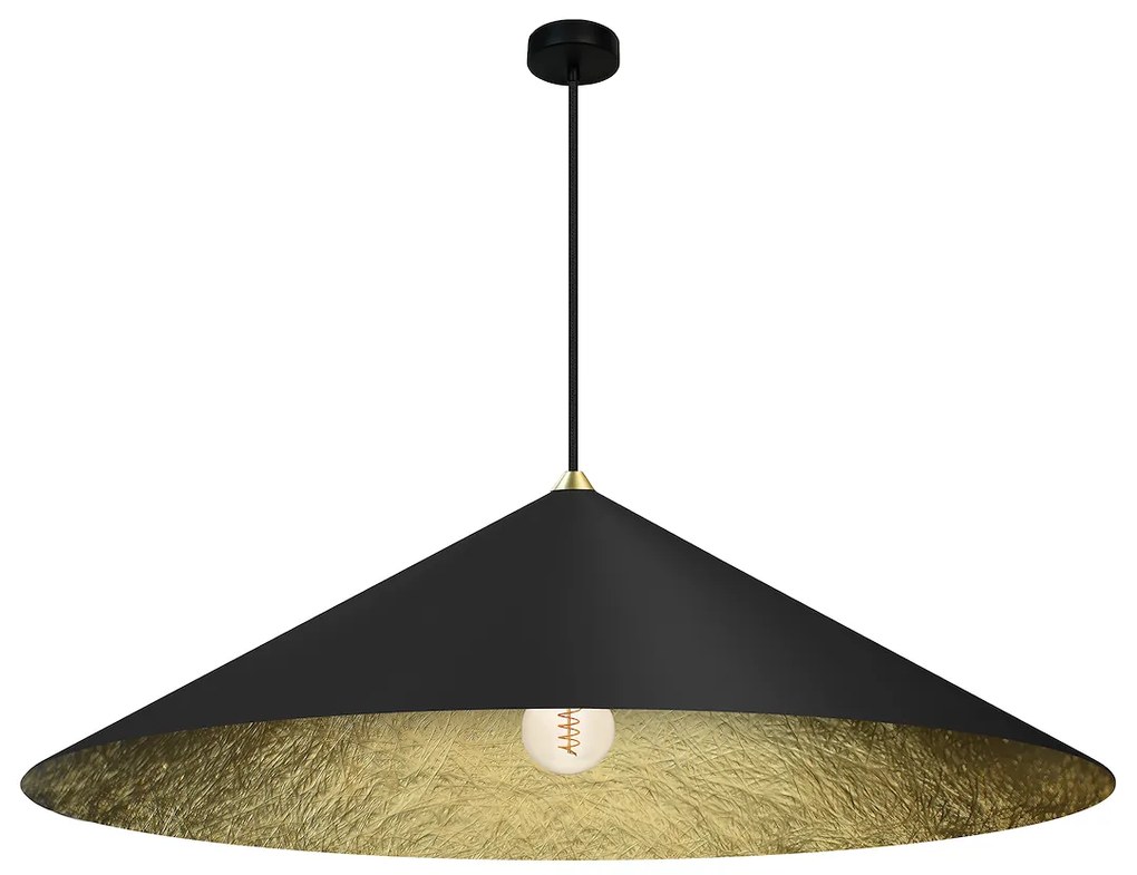 Závěsné svítidlo Fuji, 1x černé/zlaté kompozitní stínítko, (fi 90cm), b