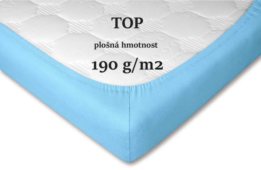 DADKA Jersey prostěradlo světle modré Rozměr 180x200x25