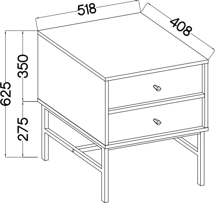 FALCO Noční stolek Tomila 801/3 Odstín: Černý grafit