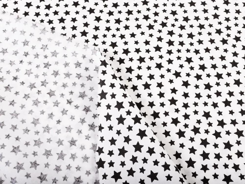 Biante Dětský bavlněný závěs Sandra SA-310 Černé hvězdičky na bílém 150x150 cm