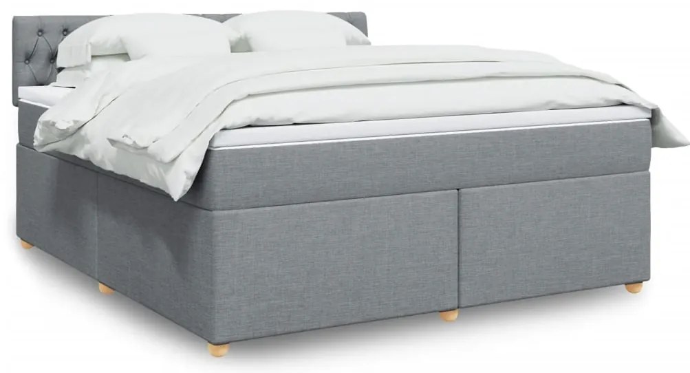 Box spring postel s matrací světle šedá 180 x 200 cm textil 3286766