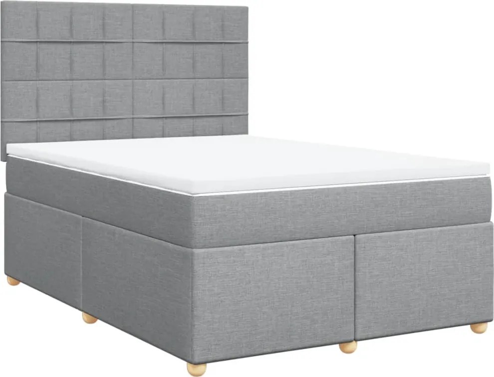 Box spring postel s matrací světle šedá 160 x 200 cm textil 3291331